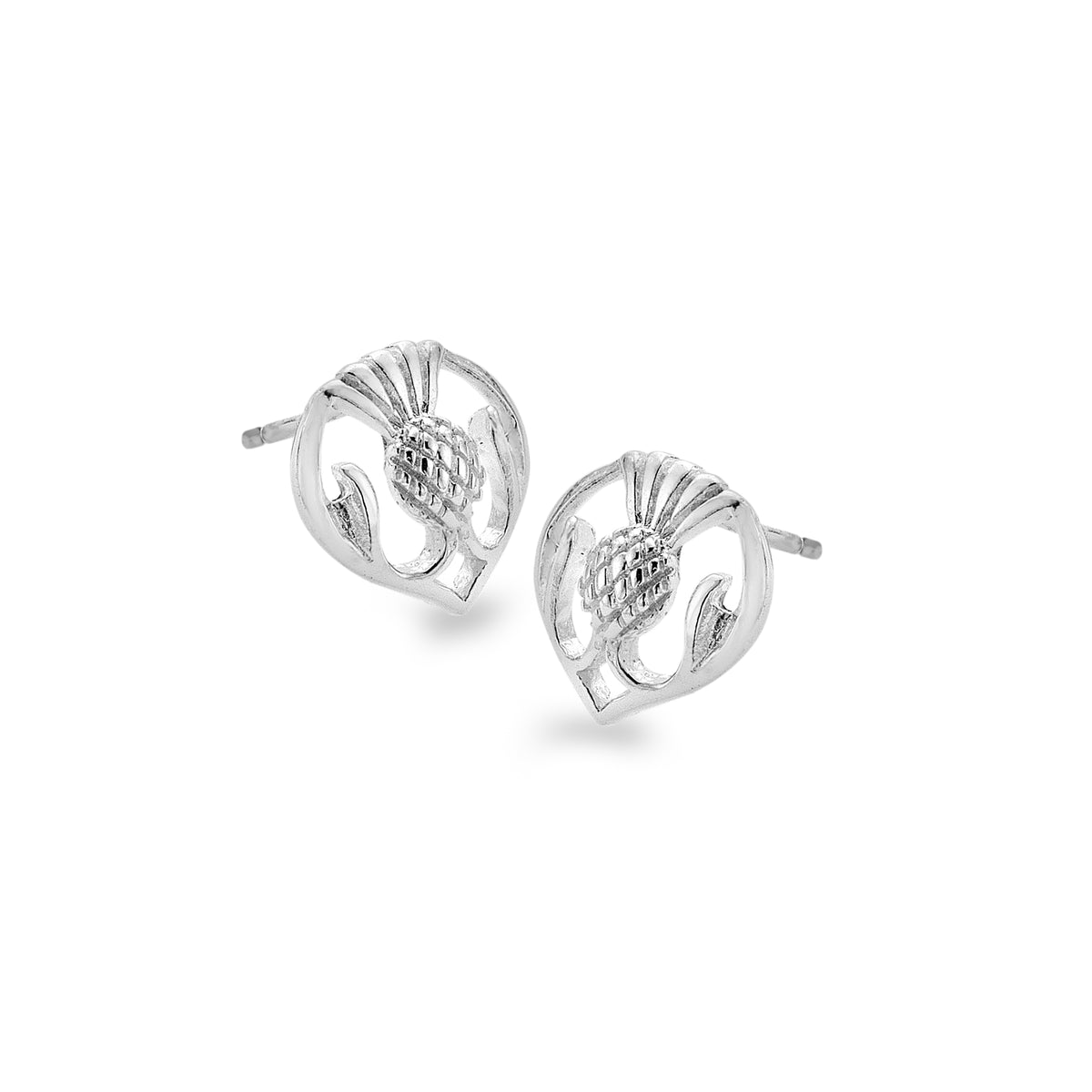 Scottish Thistle Stud Earrings - Sterling Silver – Celtic Lands